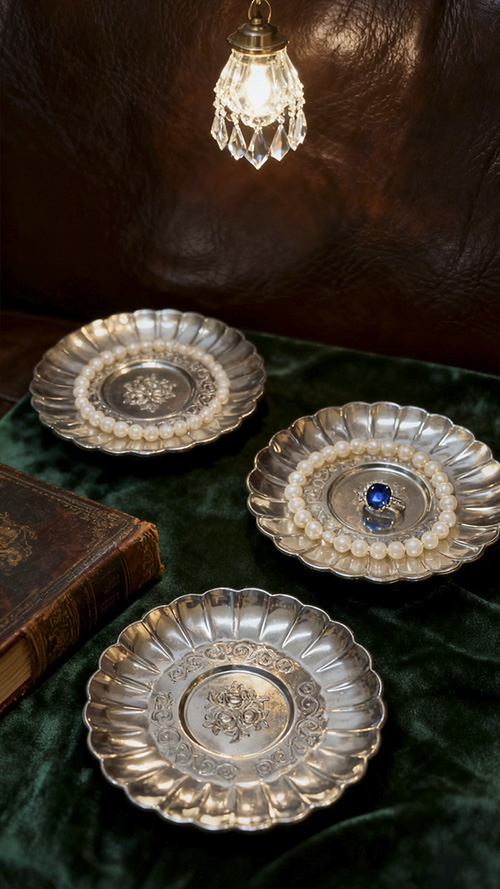 Japanese Vintage Silver Plate Set of Three: Elegant Storage Art ...